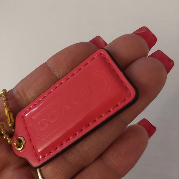 Coach | Bags | Peach Patent Leather Handbag Hangtag By Coach | Poshmark
